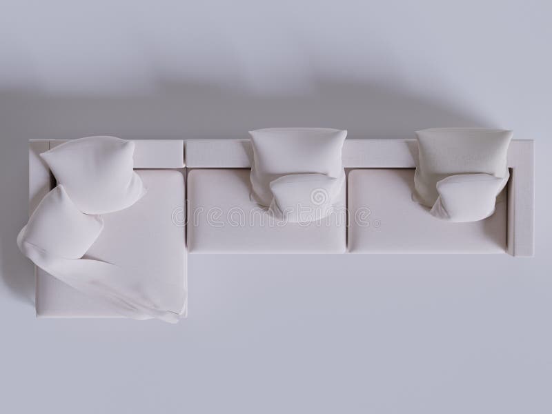 Realistic Sofa White Texture Rendered Stock Illustration - Illustration ...