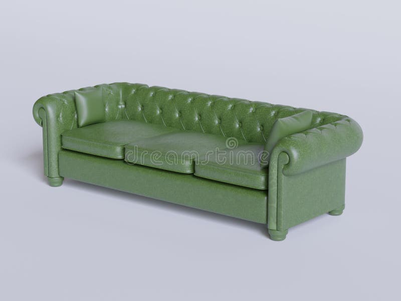 Realistic Sofa White Texture Rendered Stock Illustration - Illustration ...