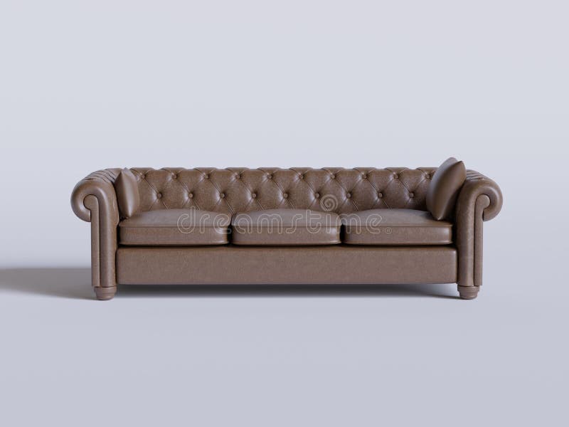 Realistic Sofa White Texture Rendered Stock Illustration - Illustration ...