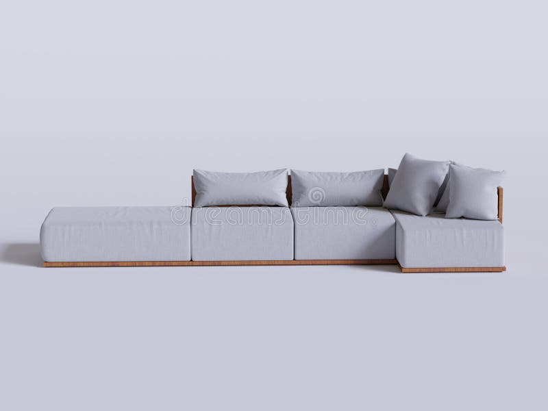 Realistic Sofa White Texture Rendered Stock Illustration - Illustration ...