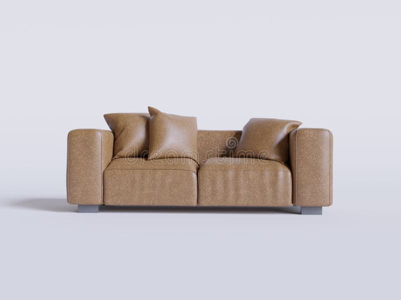 Realistic Sofa White Texture Rendered Stock Illustration - Illustration ...
