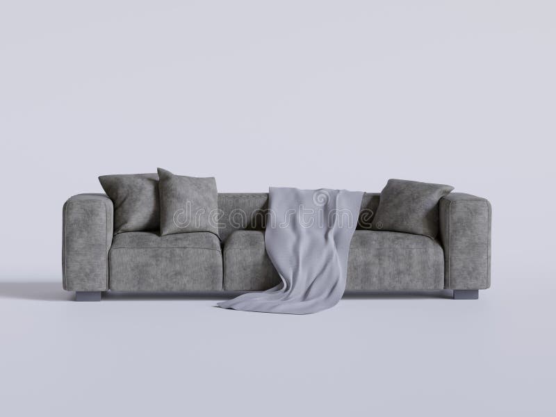 Realistic Sofa White Texture Rendered Stock Illustration - Illustration ...