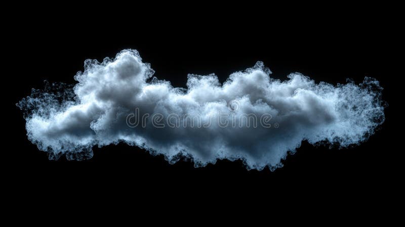 Realistic Soft Cloud Formation Isolated on Black Background Stock ...
