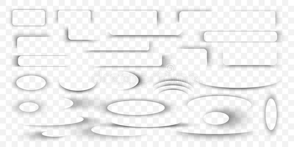Realistic Soft Shadows with Rounded and Rectangular Shapes for UI Design, Mockups, Web Elements ...