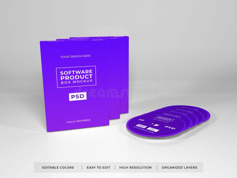 Realistic Software Box Product 3D Illustration Mockup Scene Stock ...