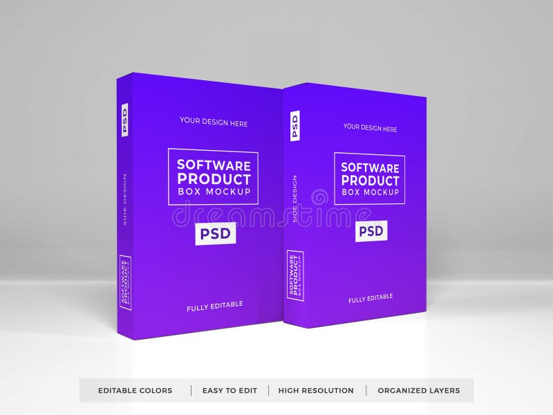 Realistic Software Box Product 3D Illustration Mockup Scene Stock ...