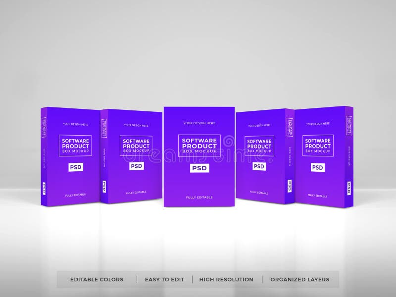 Realistic Software Box Product 3D Illustration Mockup Scene Stock ...