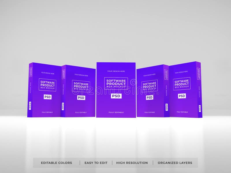 Realistic Software Box Product 3D Illustration Mockup Scene Stock ...