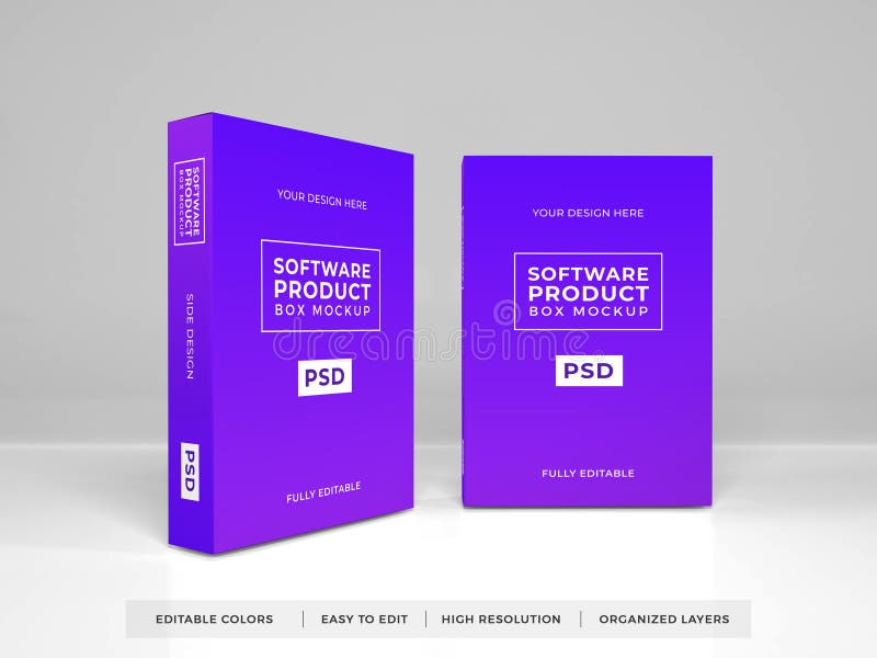 Realistic Software Box Product 3D Illustration Mockup Scene Stock ...