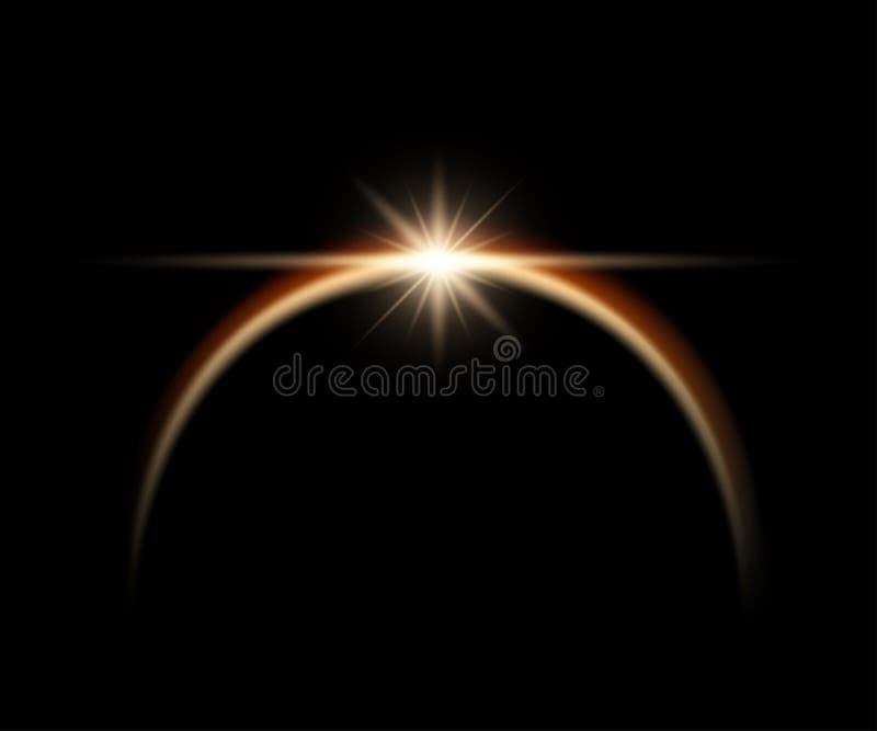 Realistic Solar Eclipse with Shining Star, Lens Flare Light Overlay ...