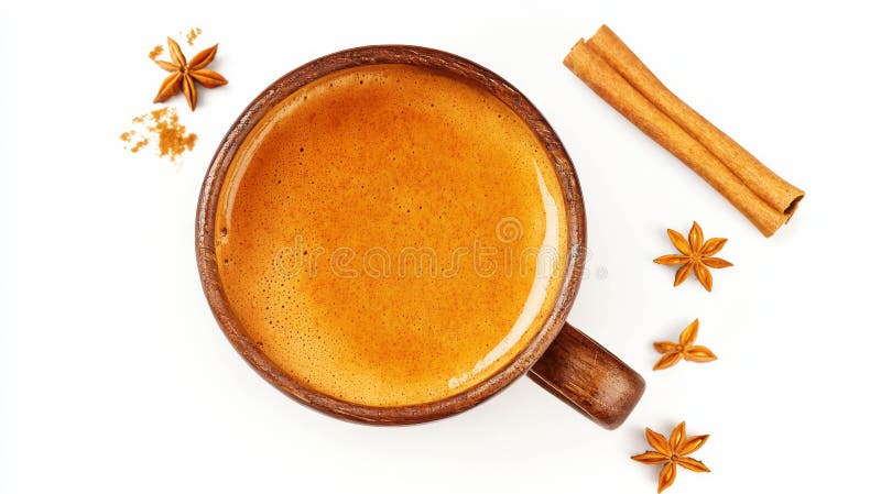Realistic Spiced Chai Tea in a Rustic Setting with Cinnamon and Star ...