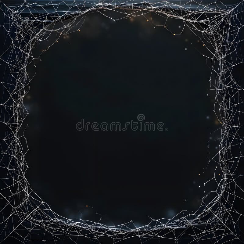 Realistic Spider Web Cobweb Frames with Scary Arachnid Net Borders for ...