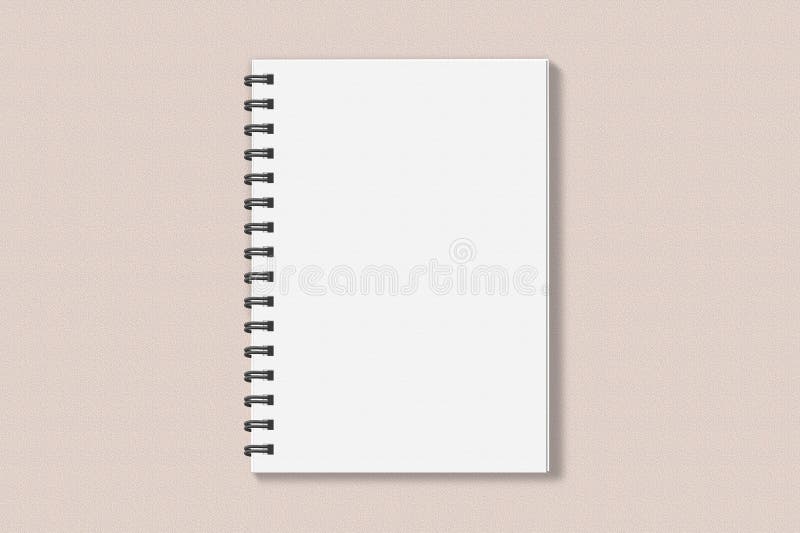 Realistic Spiral Notebook Blank Cover Mockup Flatlay. Simple Blank Note ...