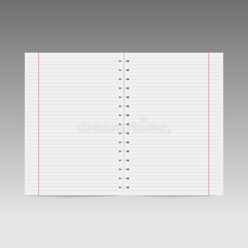 Realistic Spiral Notebook Template. Vector Stock Vector - Illustration ...