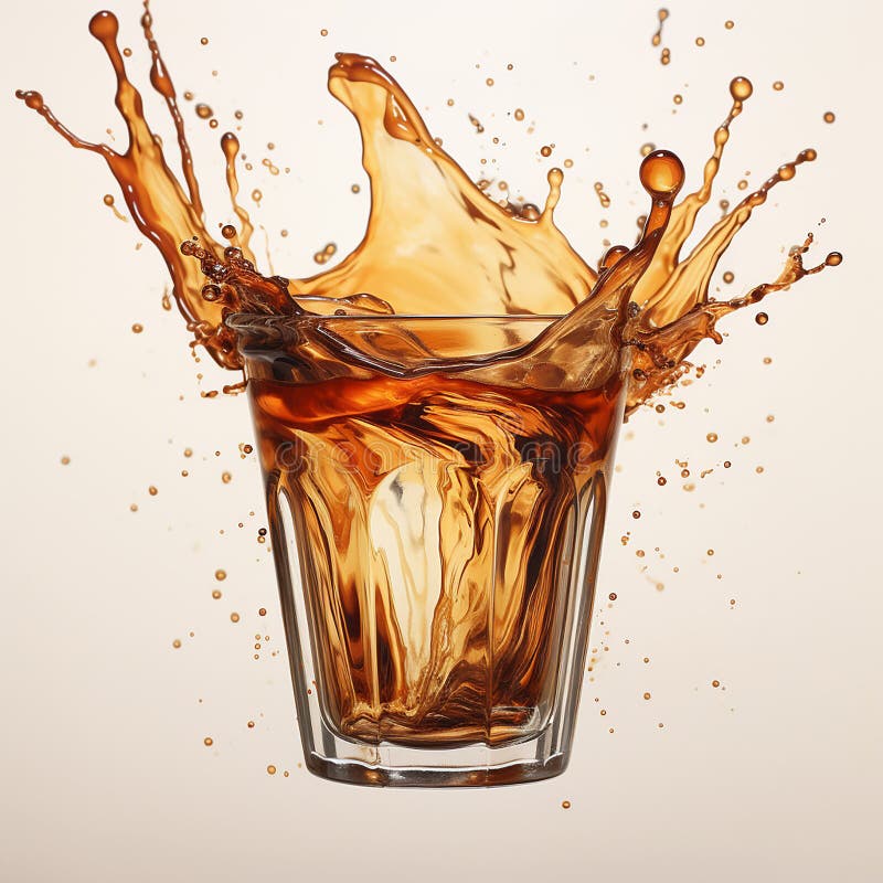 Realistic Splash of Coffee, Cola, or Tea - Dynamic Beverage Action ...