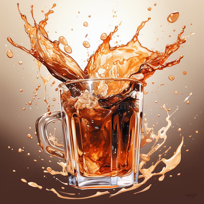 Realistic Splash of Coffee, Cola, or Tea - Dynamic Beverage Action ...