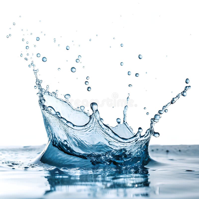 Realistic Splash of Water Isolated on White Background Stock ...
