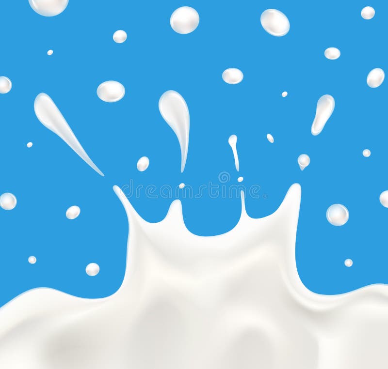 Splashing Milk in Transparent Glass with Bottle, Lot of Drops and Full ...