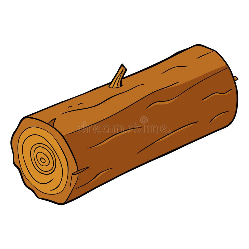 Realistic Split Log with Natural Bark Texture. Isolated on White Stock ...