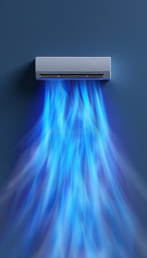 Realistic Ac Split System Mockup for Climate Control with Cold and Warm ...