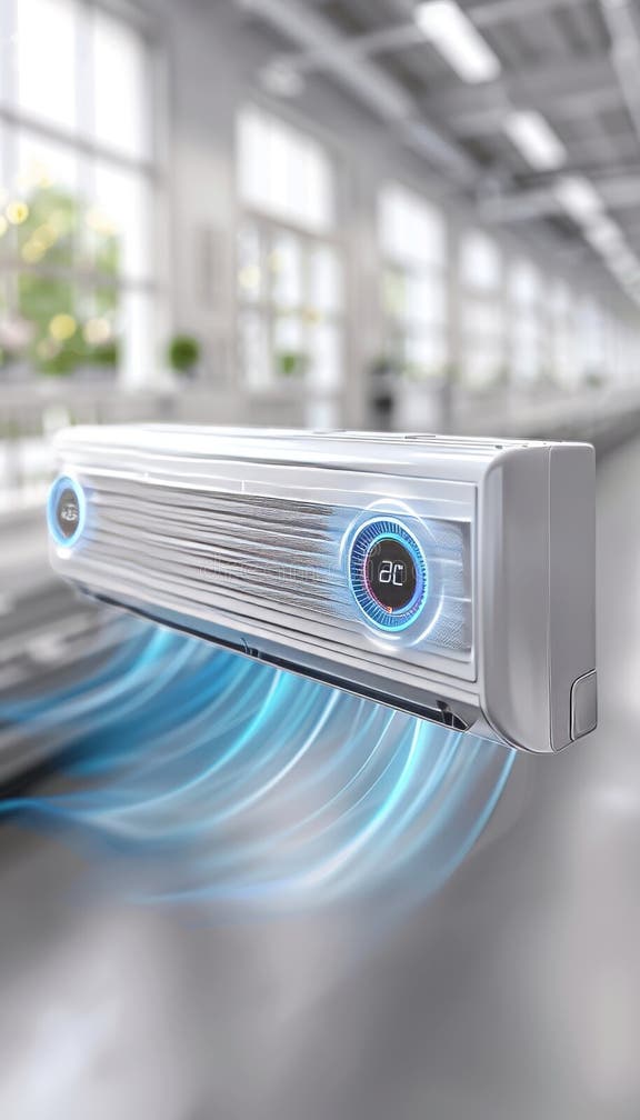 Realistic Split System Mockup for Climate Control with Cold and Warm ...