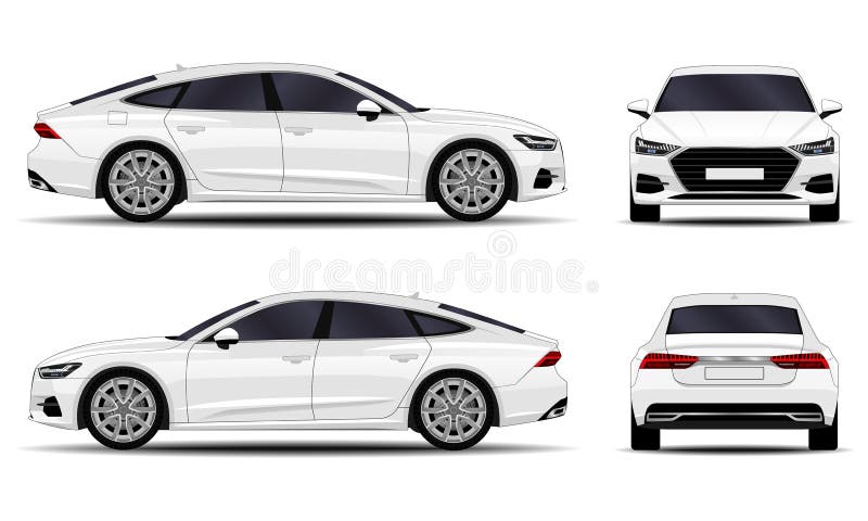 Realistic sport sedan car. stock vector. Illustration of design - 137338477