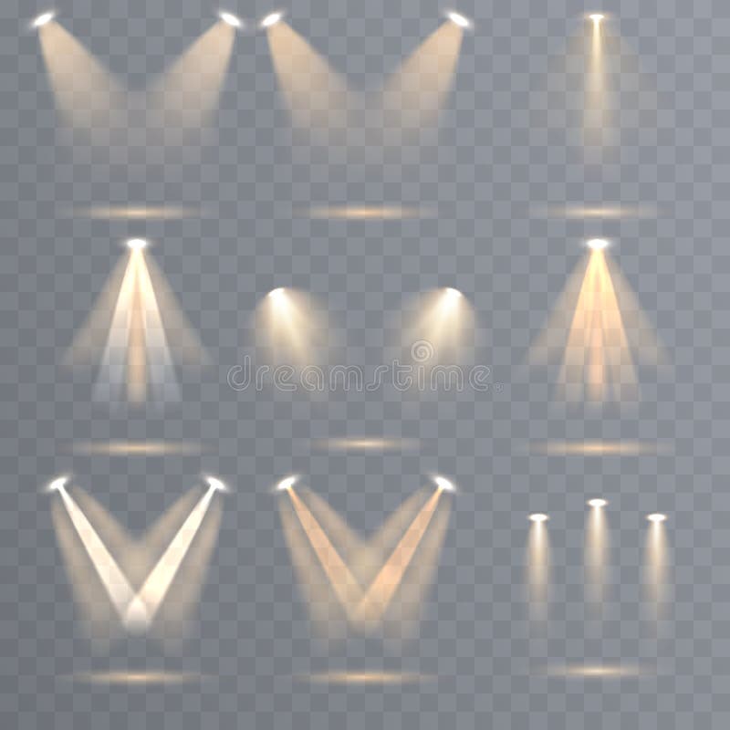 Bright Yellow Spotlight Effects Stock Vector - Illustration of empty ...