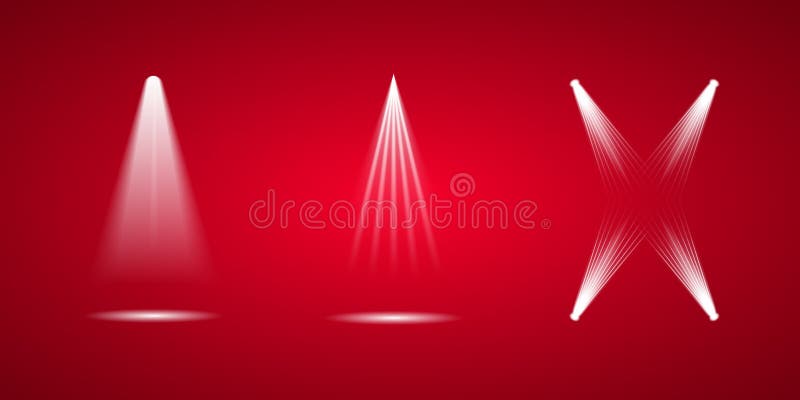 Realistic Spotlight Set. Bright Light Beam Stock Vector - Illustration ...