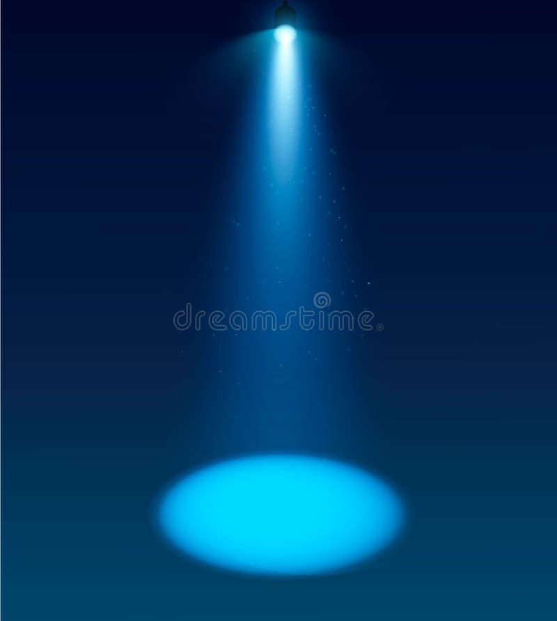 Realistic Spotlights with Blue Light Shining Stage Vector. Studio ...