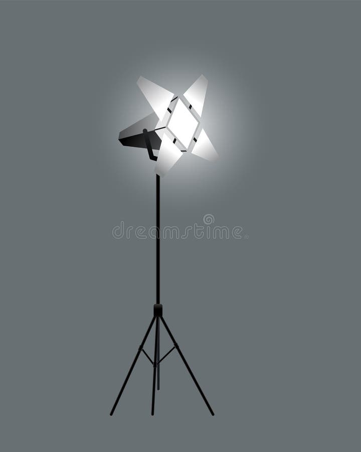 Realistic Spotlights with Gray Background for Show Contest or Interview ...