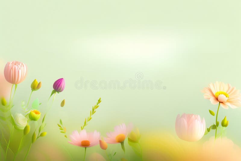 Realistic Spring Background with Florals Generative AI Stock ...