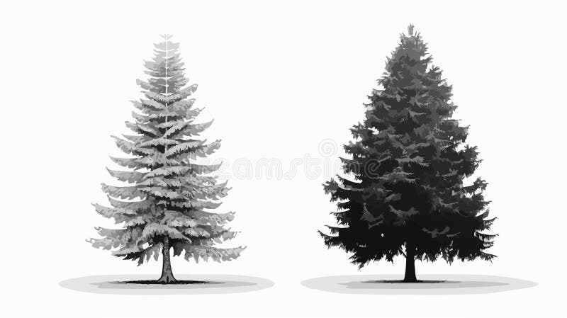 Realistic Spruce Tree Silhouette Icon for Professional Designs and ...