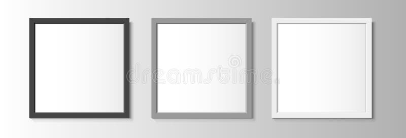 Realistic Square Black, Grey and White Frames for Paintings or ...