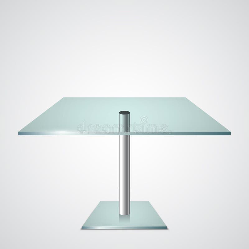 Realistic Square Glass Table, Vector Illustration Stock Vector ...
