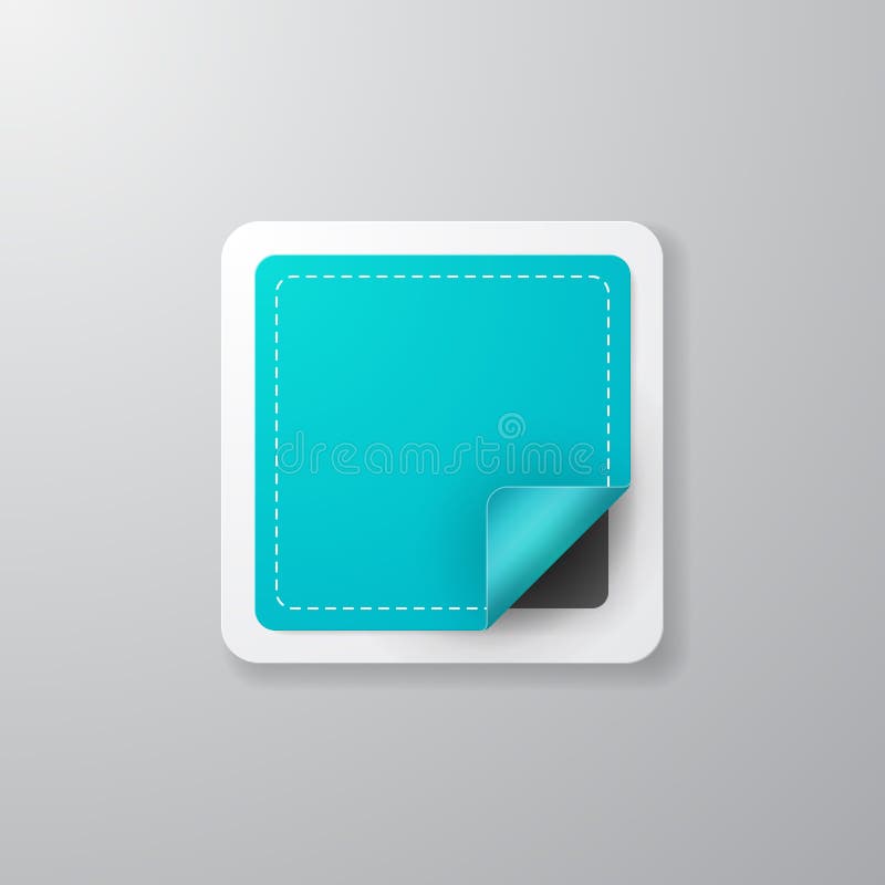 Realistic square label. stock vector. Illustration of blue - 118790816