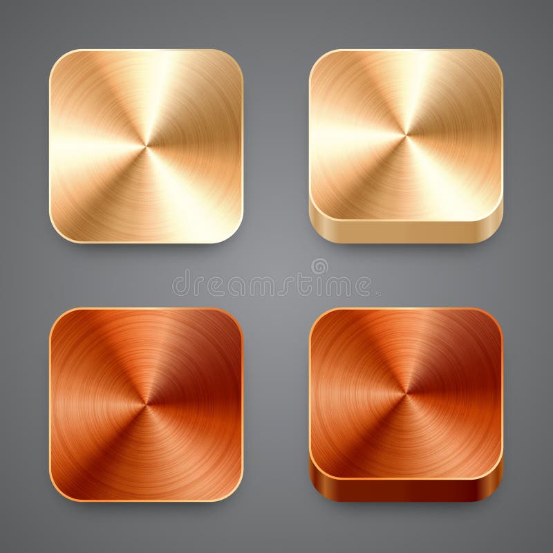 Realistic Square Metal Chrome Button. Steel Volume Control Knob ...