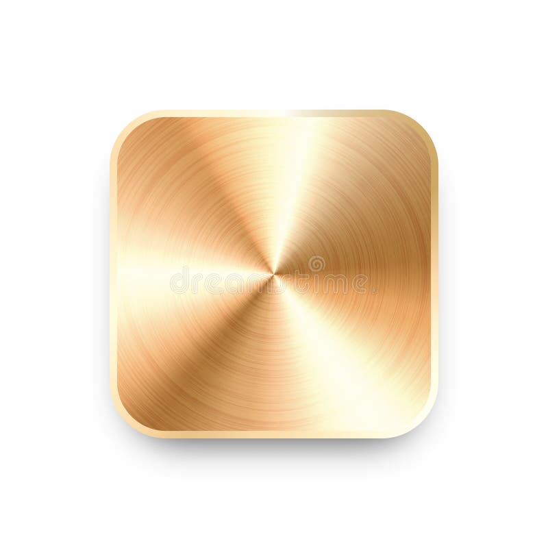 Realistic Square Metal Chrome Button. Steel Volume Control Knob ...