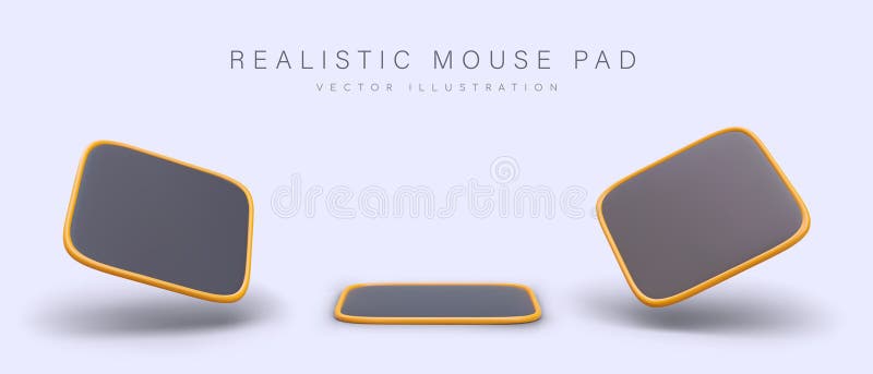 Realistic Square Mouse Pad. Front View, Right, Left Stock Vector ...