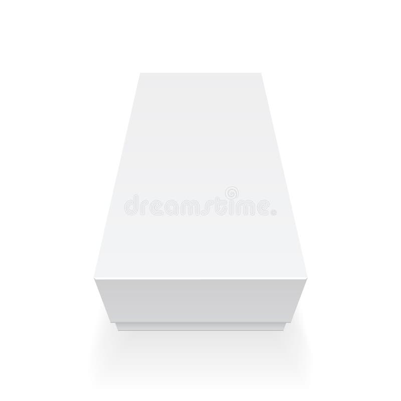 Realistic Square White Paper Package Box. Mockup Vector Illustration ...