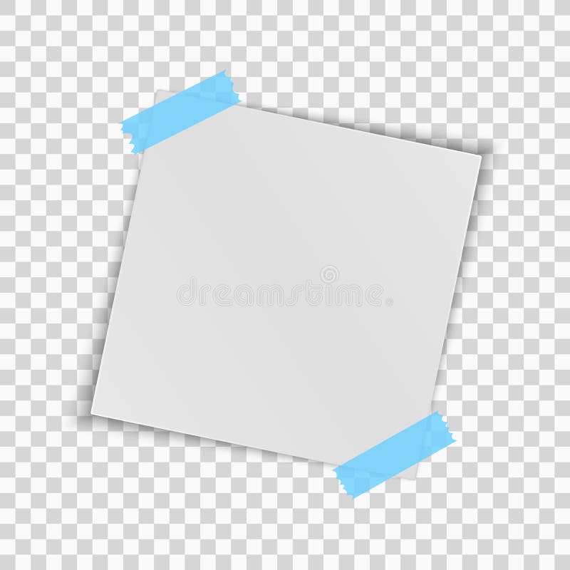 Realistic Square White Sheet of Paper Isolated on a Transparent ...