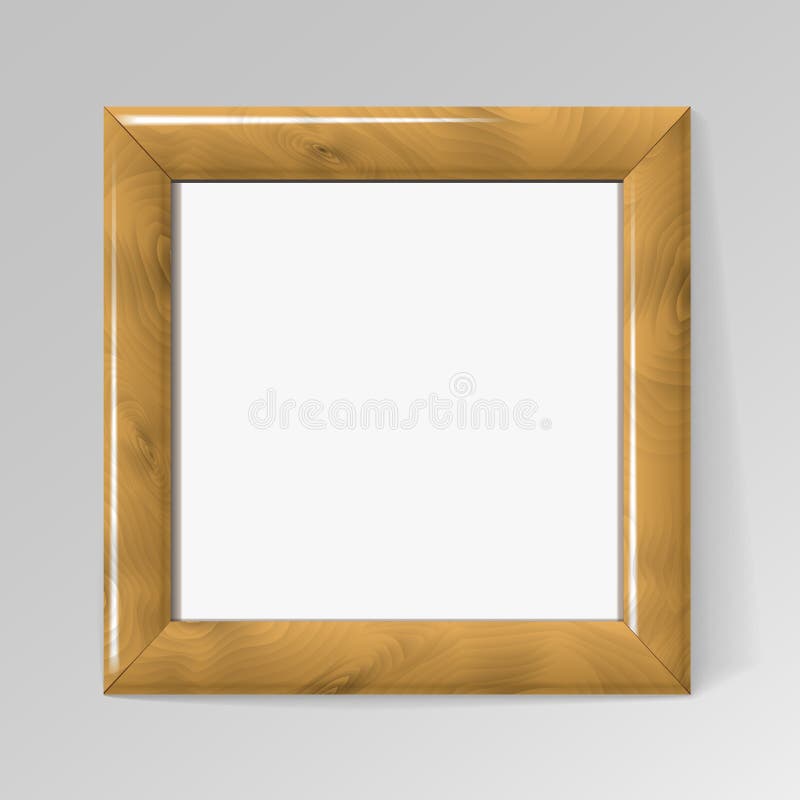 Realistic Square Wooden Frame for Paintings or Photos. Stock Vector ...