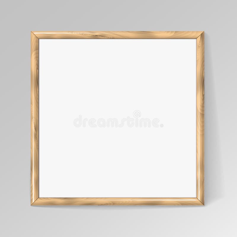 Realistic Square Wooden Frame for Paintings or Photos. Stock Vector ...