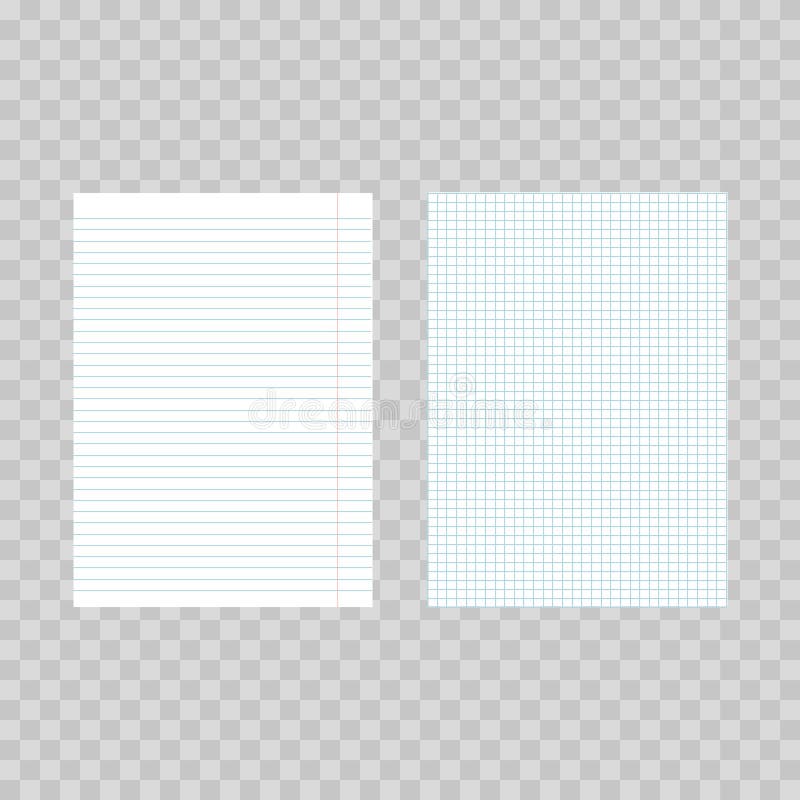 Realistic Squared And Lined Paper Sheets On Transparent Background ... Realistic Squared And Lined Paper Sheets On Transparent Background ...