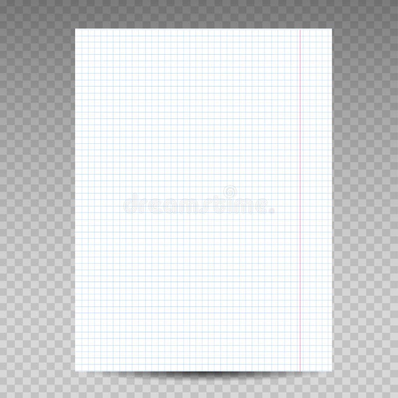 Realistic Blank Squared Notebook Paper Stock Vector - Illustration of ...