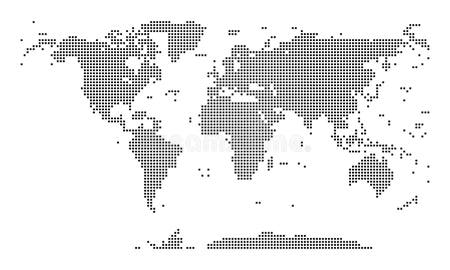 Realistic Squire Dotted World Map Vector Design Just in Simple Global ...