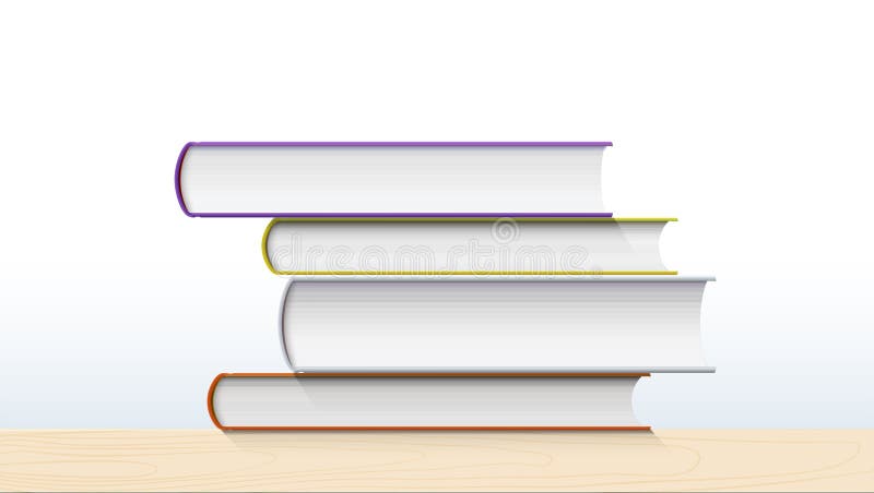 Realistic Stack of Books Isolated on White Background. Vector 3d ...