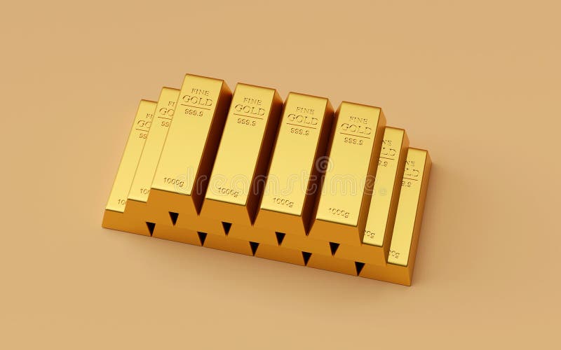 Realistic Stack of Gold Bar Stock Illustration - Illustration of ...