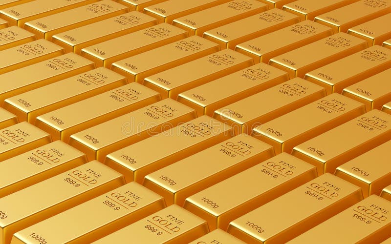 Realistic Stack of Gold Bar Stock Illustration - Illustration of profit ...