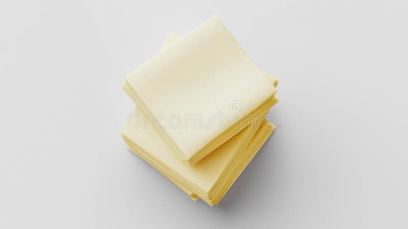 Realistic Stack of Square Yellow Sticky Notes for Office and Planning ...