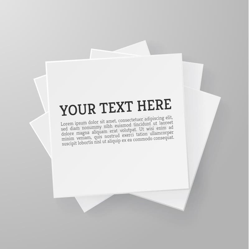 Realistic Stack of White Paper Notes with Sample Text Stock ...